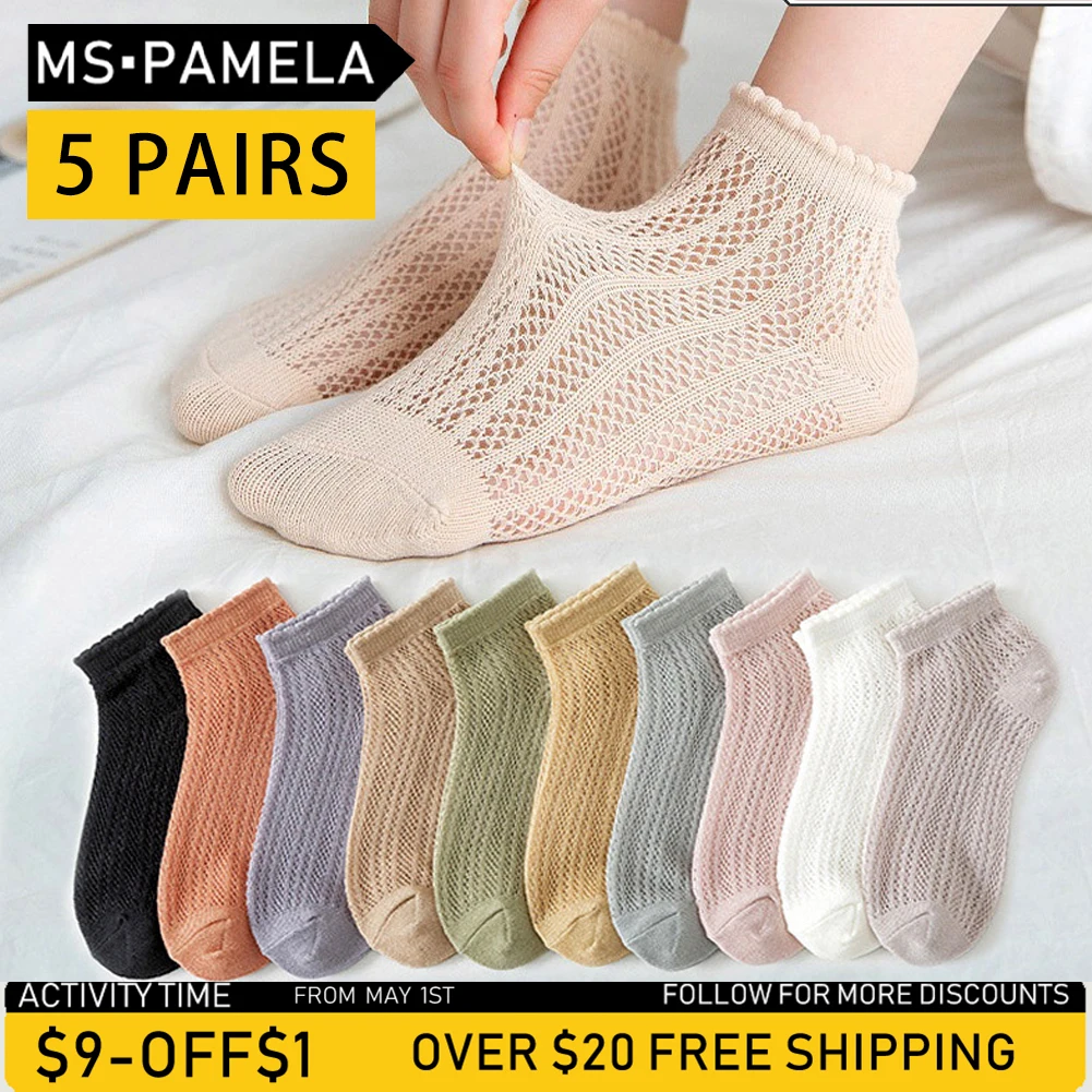 Women's Cotton Short Socks | Women's Breathable Sock | Women's Summer Sock - 5pairs/set - Aliexpress