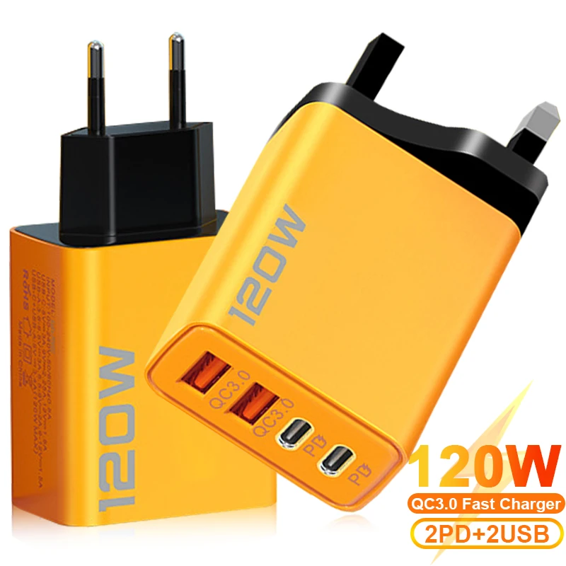 Dual-PD-USB-Charger-Wall-Adapter-QC3-0-120W-Fast-Charging-Phone ...