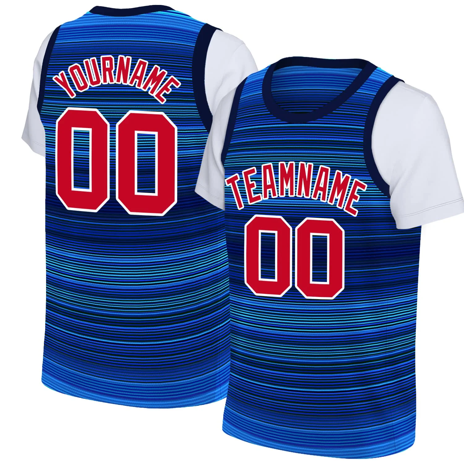 Custom Basketball Jersey Printed Name/Number Colorful Uniform Fake Two ...