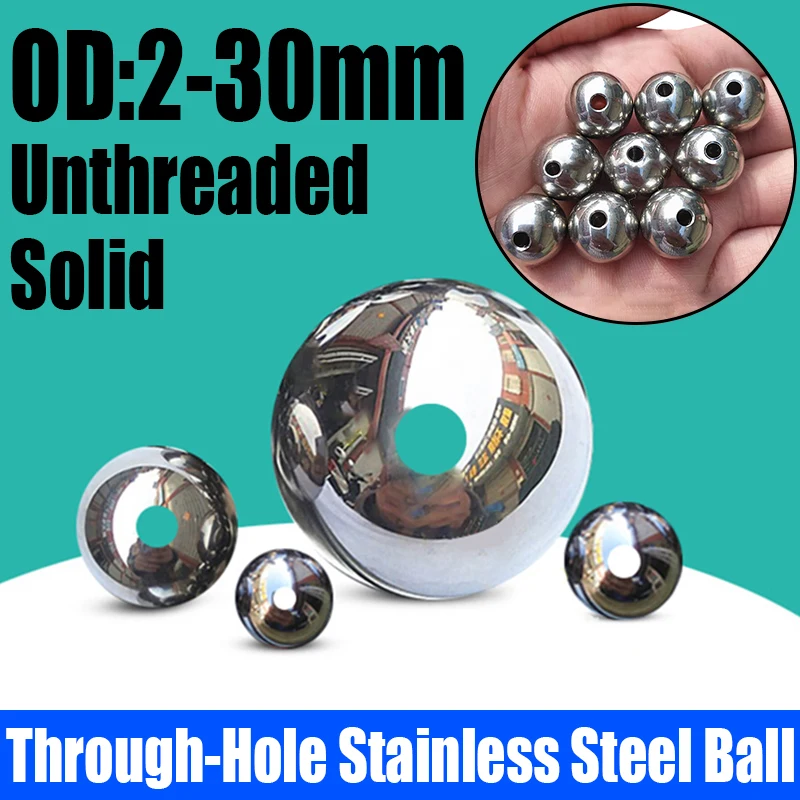 1-20PCS-Through-Hole-Stainless-Steel-Ball-2-30mm-Solid-Unthreaded-Steel ...