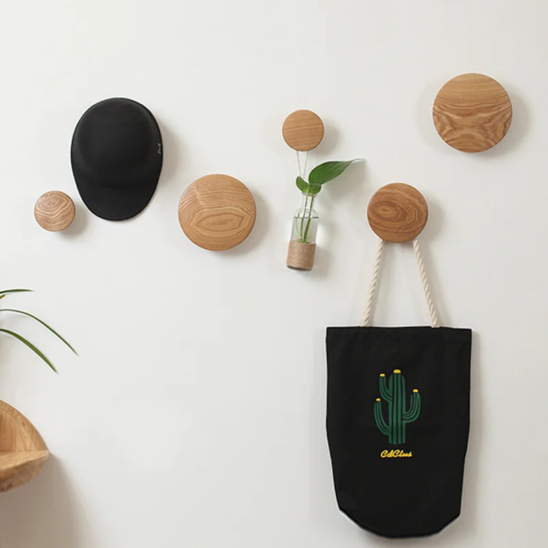 Perchero de pared europeo, perchero redondo de madera para ropa ...