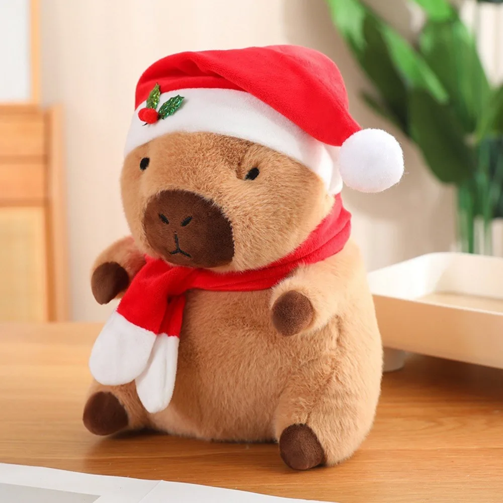 Dress Up Christmas Capybara Plush Doll Festival Simulation Capybara Plush Toy Soft Cartoon ...
