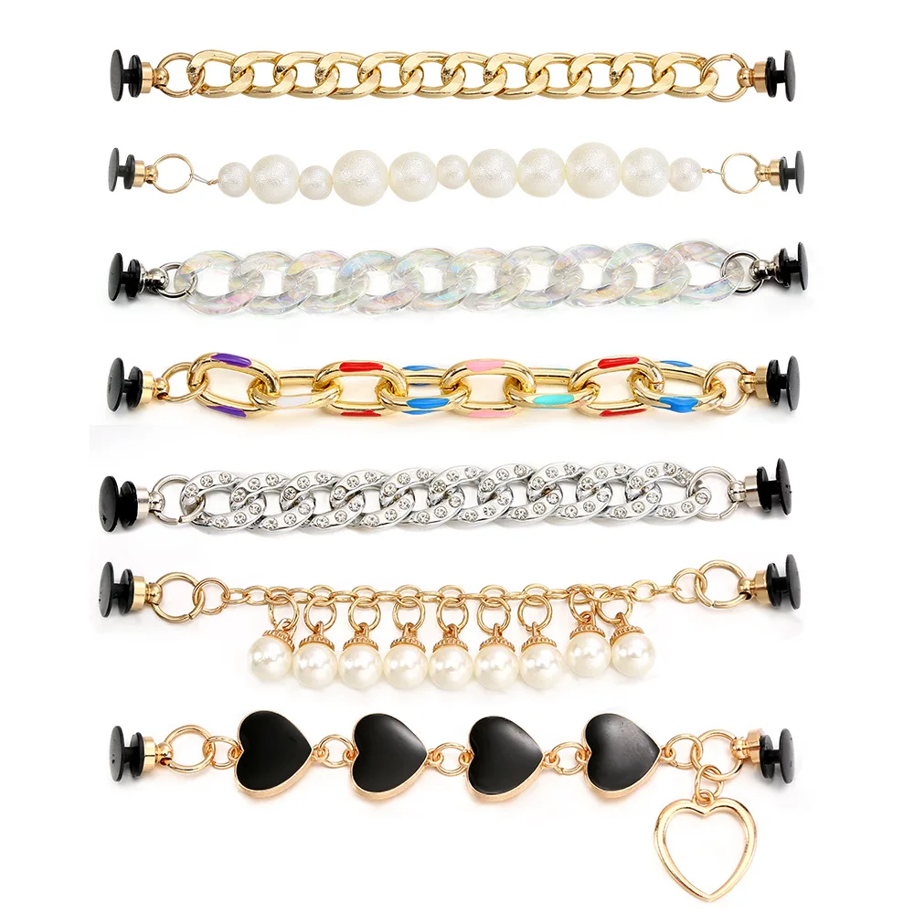 Lovely-Rainbow-Chain-Hole-Shoes-Shoe-Charms-Accessories-Shoe-Buckle ...