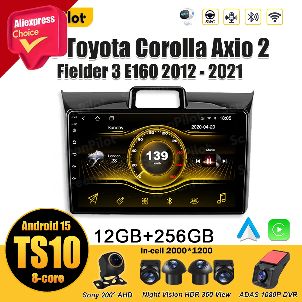 For Toyota Corolla Axio 2 2012 2013-2021 Car Android 15 Radio Stereo ...
