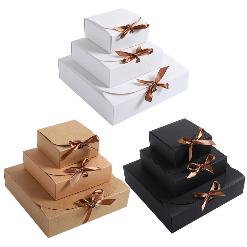 10-20PCS-Black-And-White-Kraft-Paper-Gifts-Boxes-flat-square-paper ...