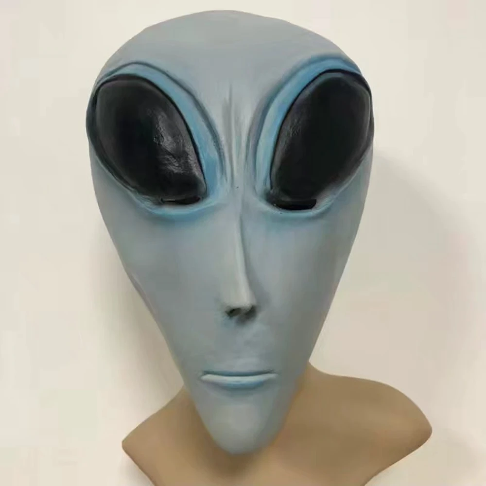 Alien Scary Latex Mask Cosplay Big Eyes Alien Mask Festival Halloween ...