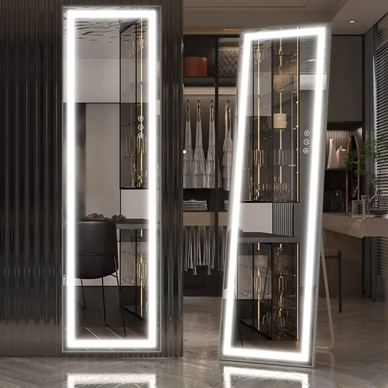 Mirror-with-Lights-and-Stand-Wall-Mounted-and-Floor-Standing-Mirror-LED ...