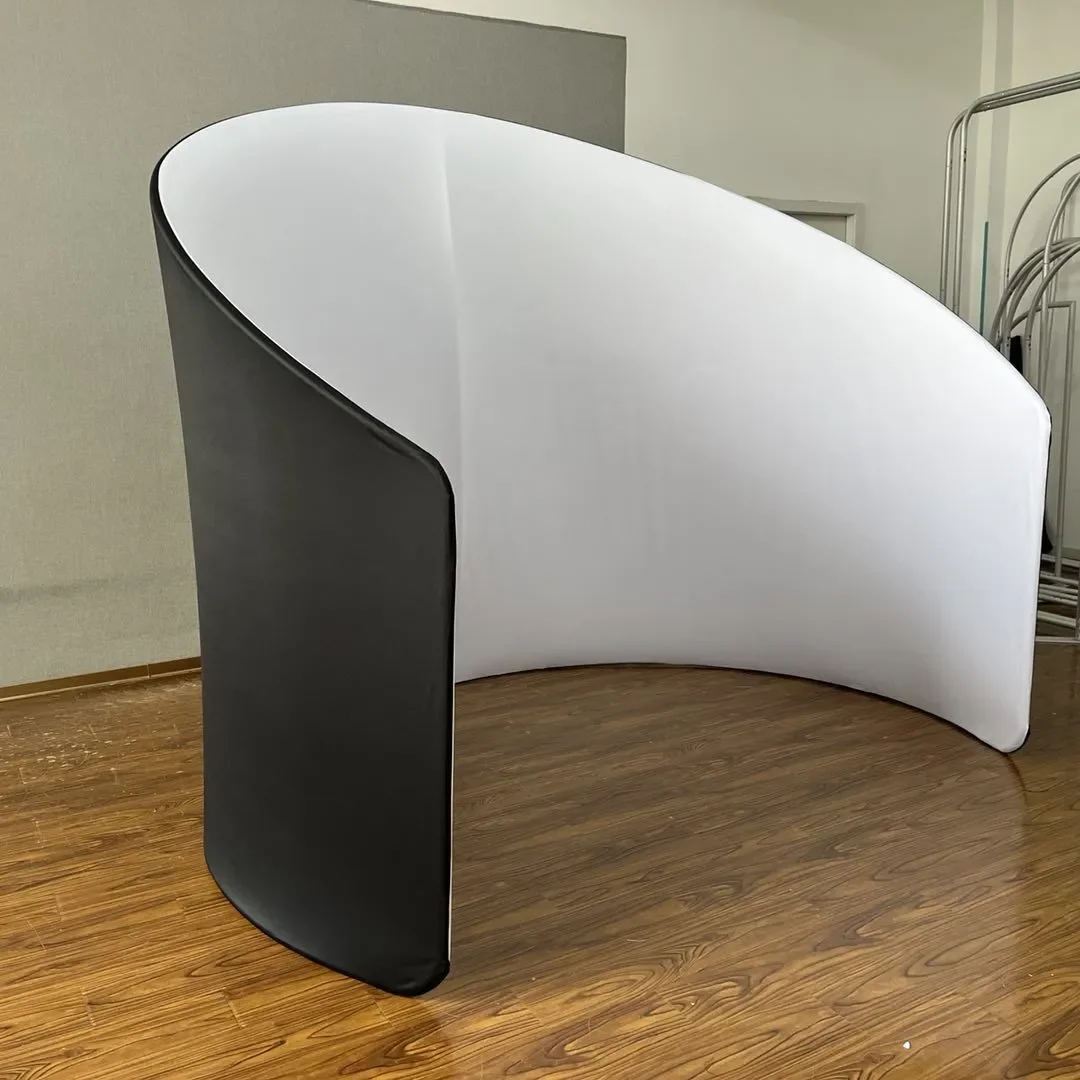 custom 10ft half curve enclosure double sided printing tension fabric ...