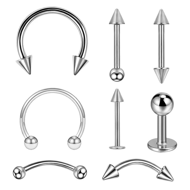 8PCS-Set-Fashion-Piercing-Set-Eyebrow-Bar-Lip-Tongue-Nose-Pircing ...