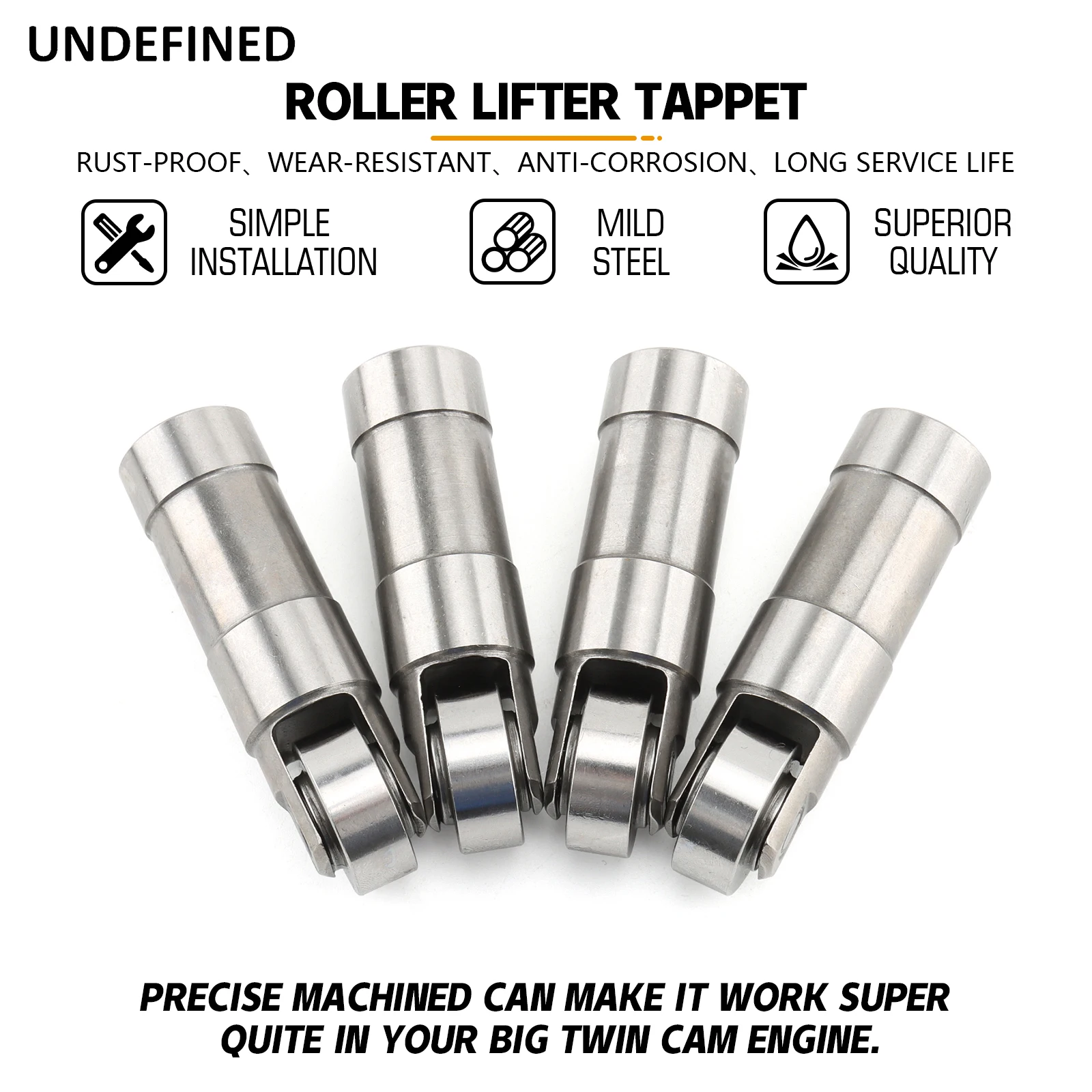 4 PCS Roller Lifters Tappets Set For 1984 - 1999 Harley Davidson Evo 1340cc