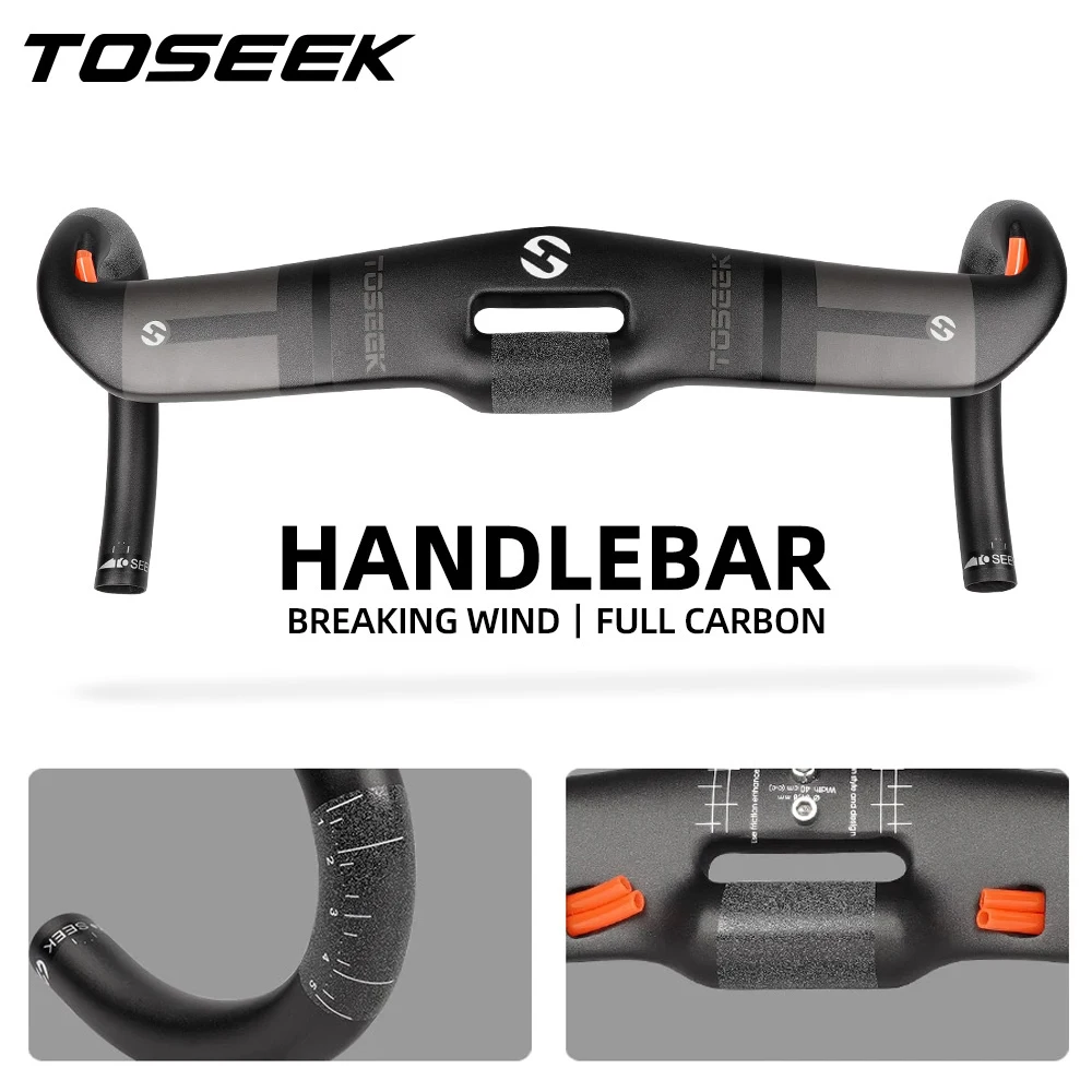 TOSEEK Road Bike Full Carbon Handlebar Ultralight UD Matte Road Bend ...