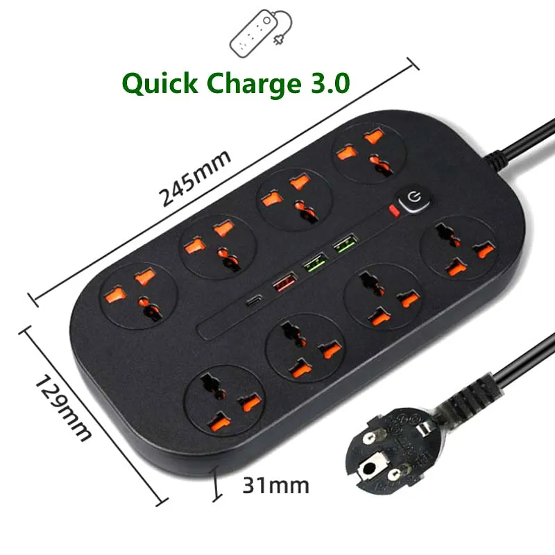 Lntelligent Fast Charging Socket Universal Hole PD Fast Charging 1.8m ...