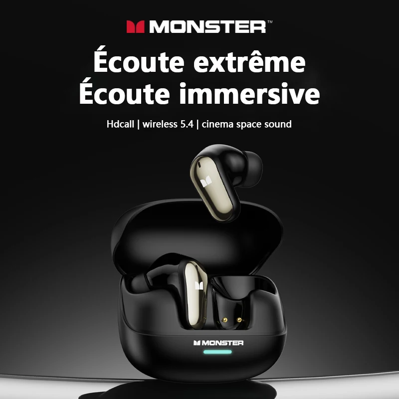 Monster MQT52 sans fil Bluetooth 5.4 écouteurs longue durée de vie de ...