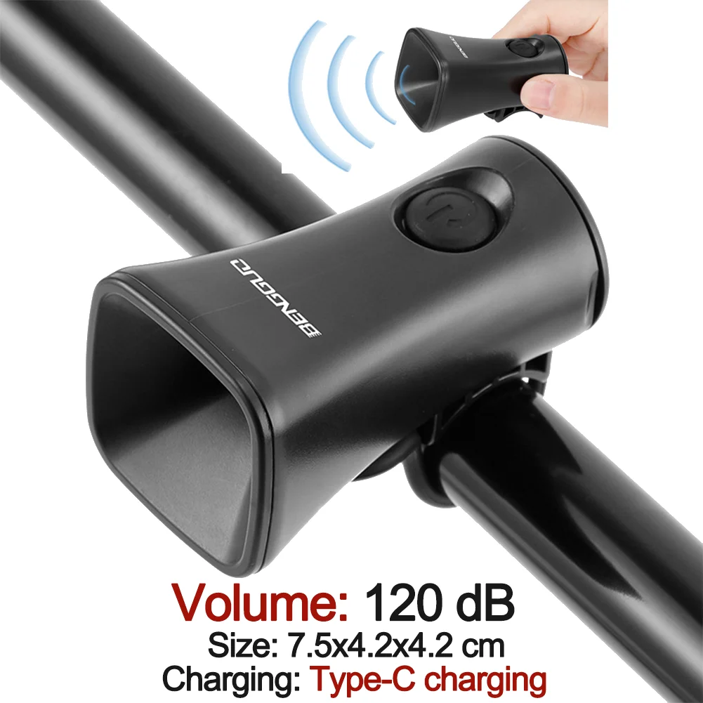 Electronic-Bicycle-Bell-120dB-Cycling-Horn-Loud-Bicycle-Handlebar-Alarm ...