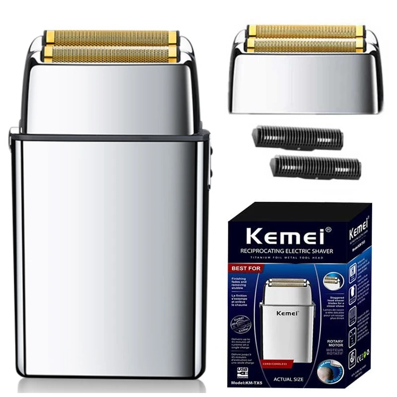 Kemei Rechargeable Electric Shaver Beard Razor | Barber Electric Shaver ...