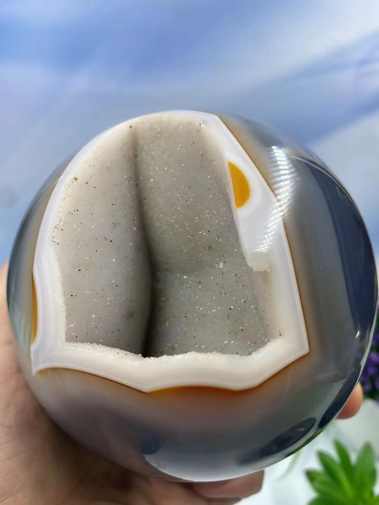 Sphere Natural Agate Geode Quartz Crystal Druzy Ball Home Furnishing ...