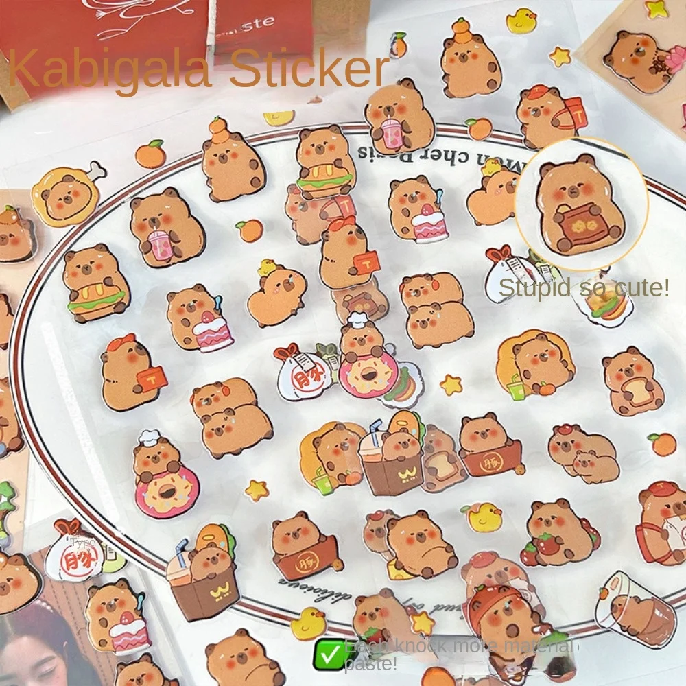 New PVC Capybara Bubble Stickers 3D DIY Hand Accounting Stickers ...