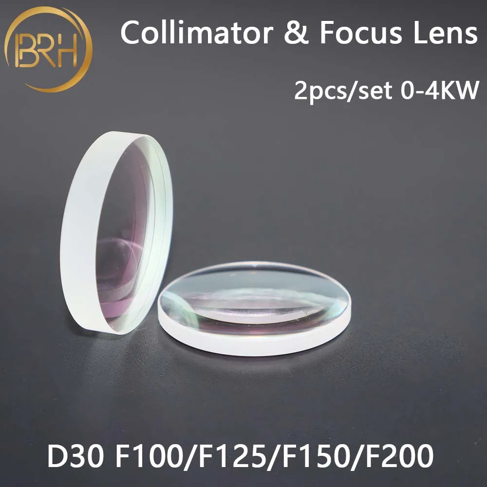 2Pcs/Set Fiber Laser Collimator & Focus Lens D30 F75/F100/F125/F150 ...