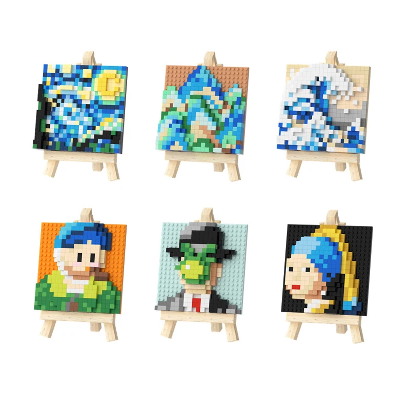 Pintura-Art-stica-Pixel-Micro-Building-Blocks-Starry-Night-Kanagawa ...