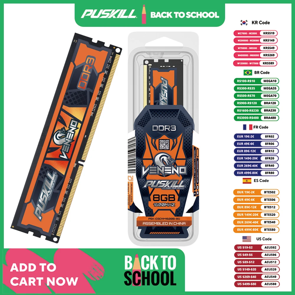 PUSKILL-Veneno-DDR3-Memoria-RAM-8GB-4GB-1-5V-1600MHz-1333MHz-240-PIN ...