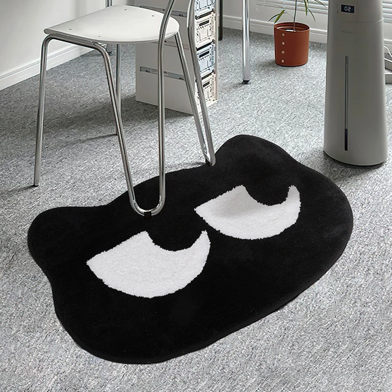 Nordic-Tufting-Cat-Eyes-Bedroom-Rug-Black-White-Mat-Bathmat-Fluffy ...