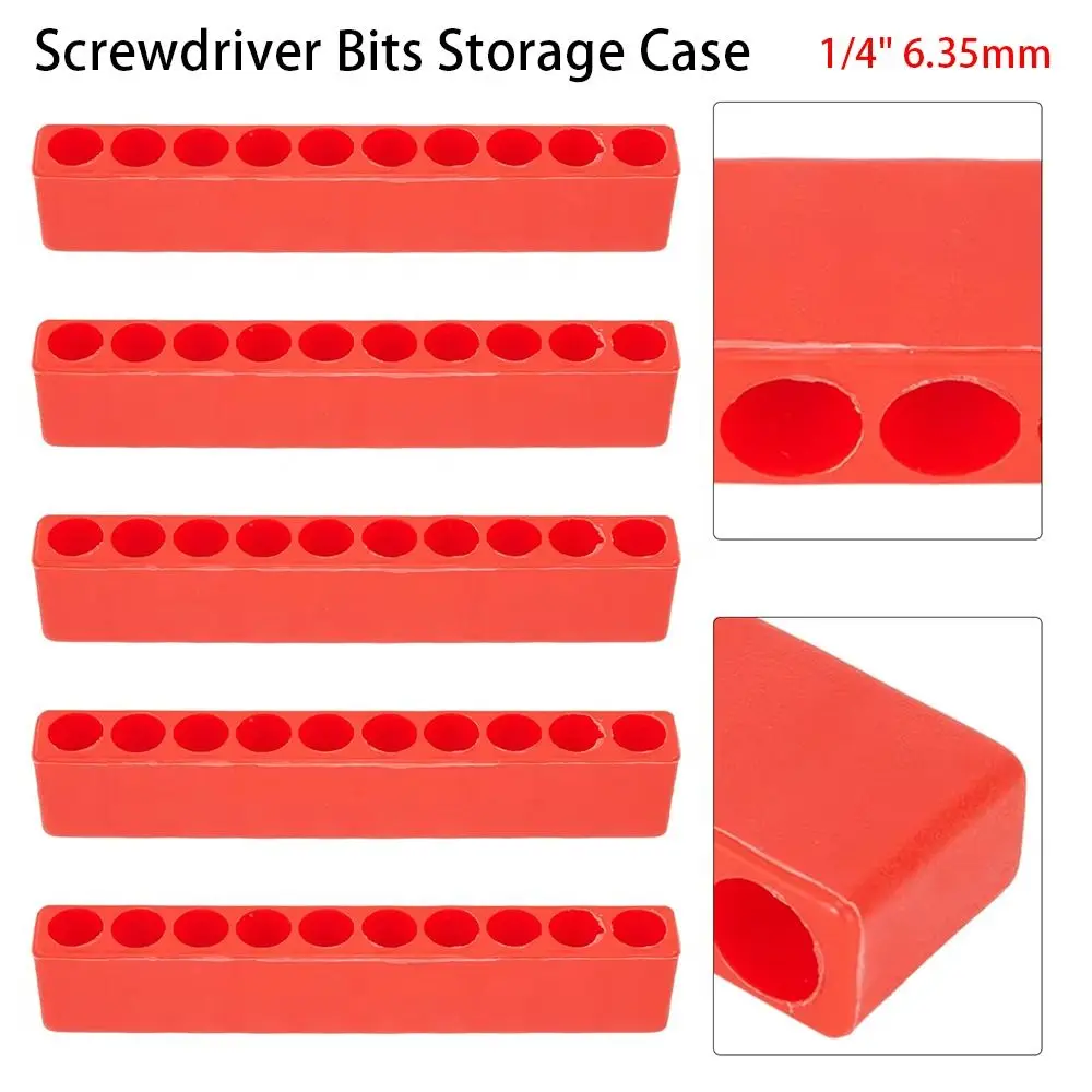 5-10Pcs-1-4-Hex-Shank-Screwdriver-Bit-Box-Hand-Tools-Holder-Rubber-Bits ...