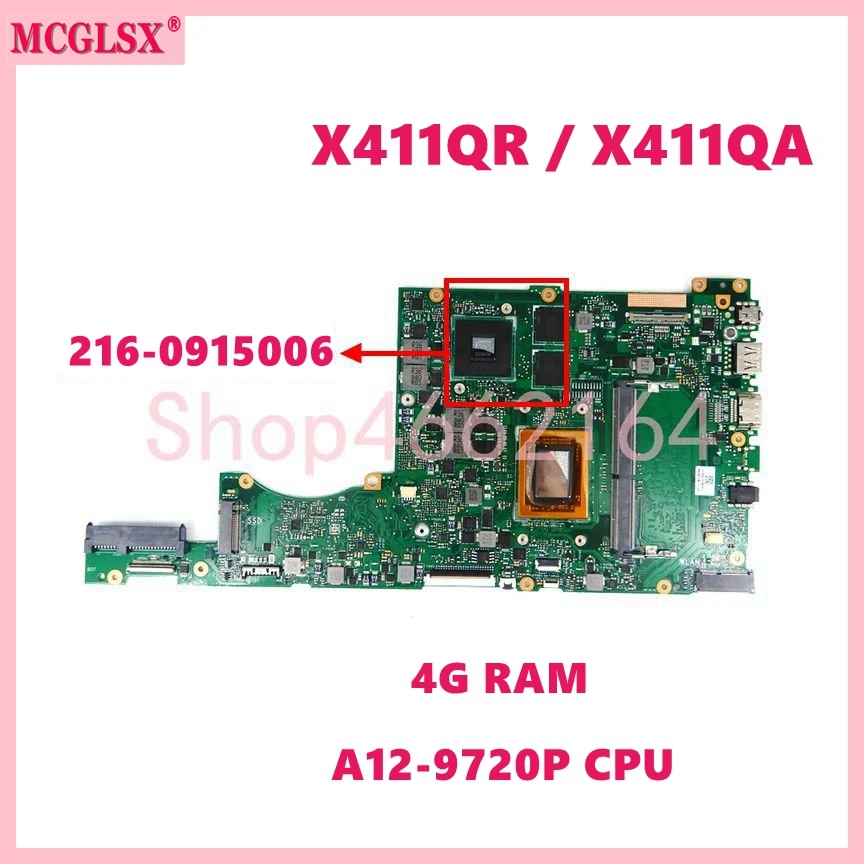 X411QR-With-A12-9720P-CPU-4G-RAM-216-0915006-GPU-Mainboard-For-ASUS ...
