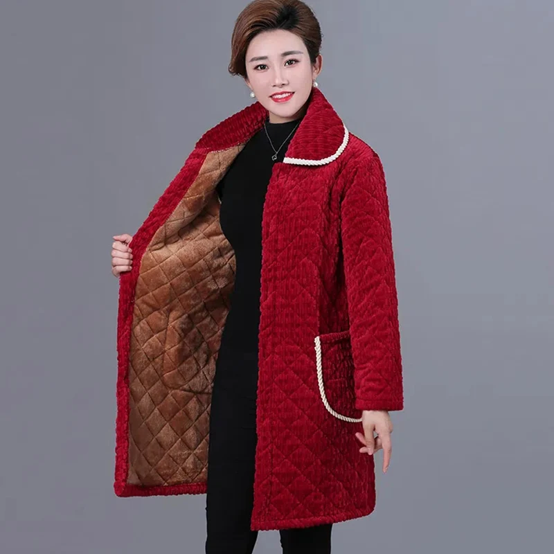 New-Women-Cotton-Clothing-Winter-Thick-Velvet-Quilted-Jacket-Warm-Home ...