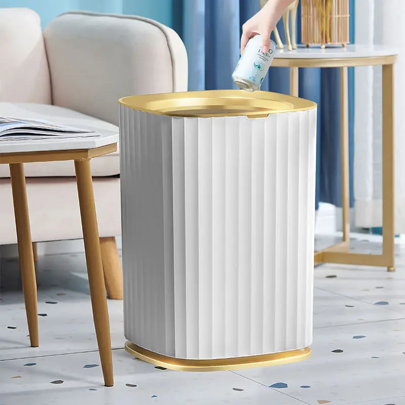 Golden Luxury Waste bins for Kitchen without Lid Garbage Tin Bin for ...