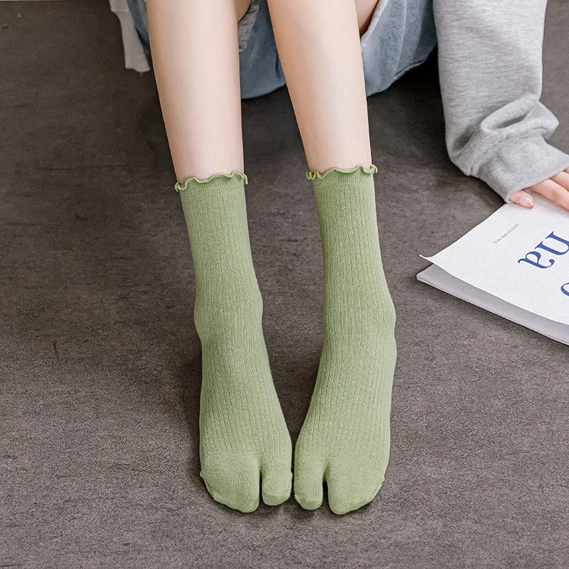 Women'S Flip Flop Sandal Split Toe Socks Agaric edge Solid Color Women ...