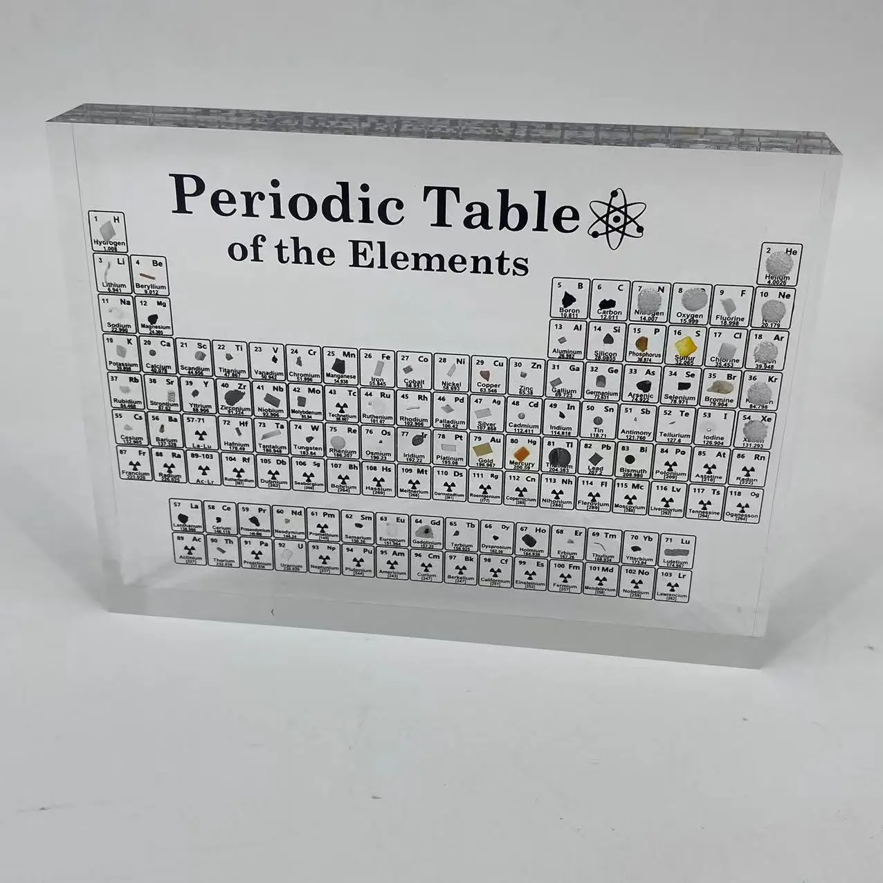 Crystal Periodic Table with Real Elements Samples Letter Decoration ...
