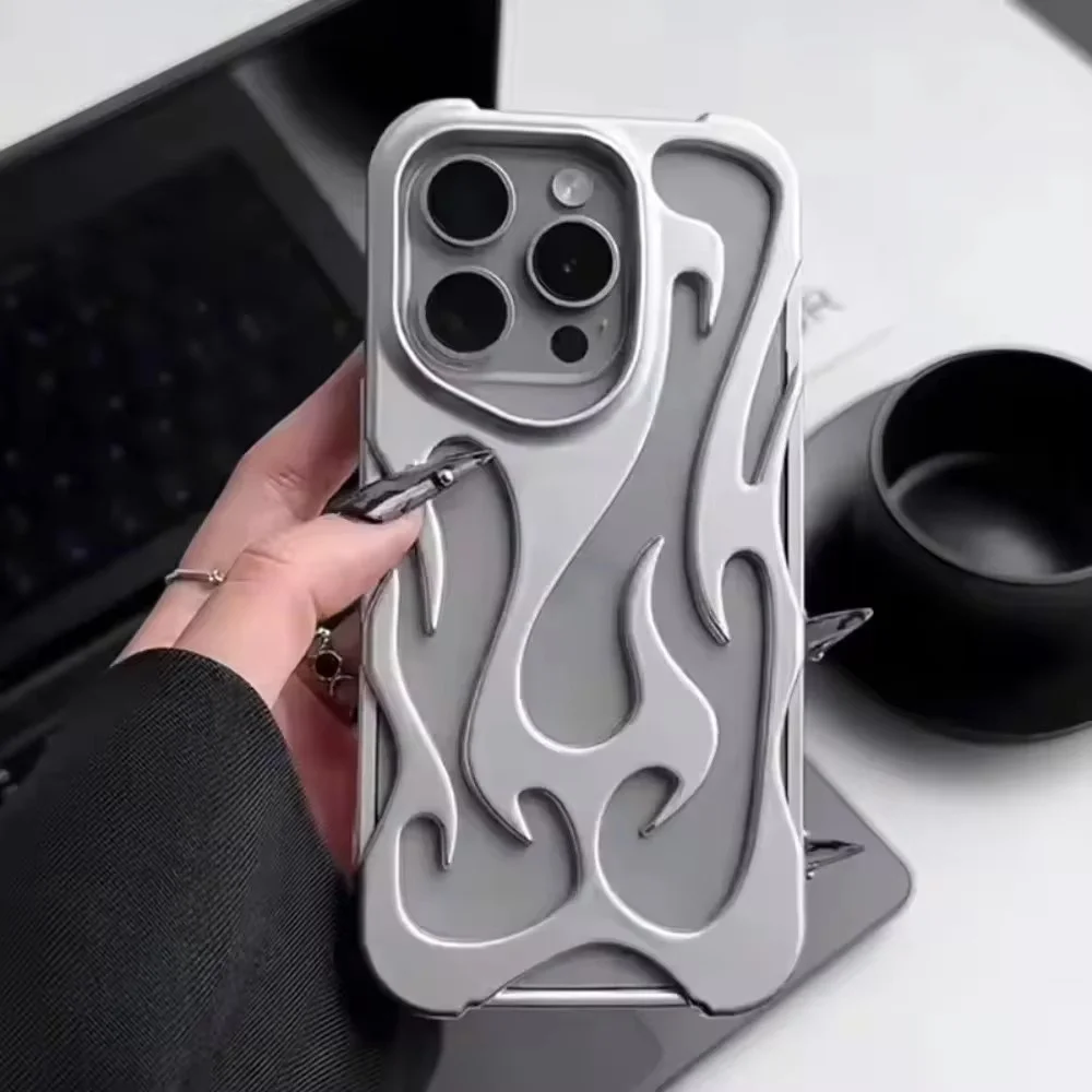 New 3D Flame pattern Phone Case for iPhone 16 15 14 13 11 Pro Max 16 ...