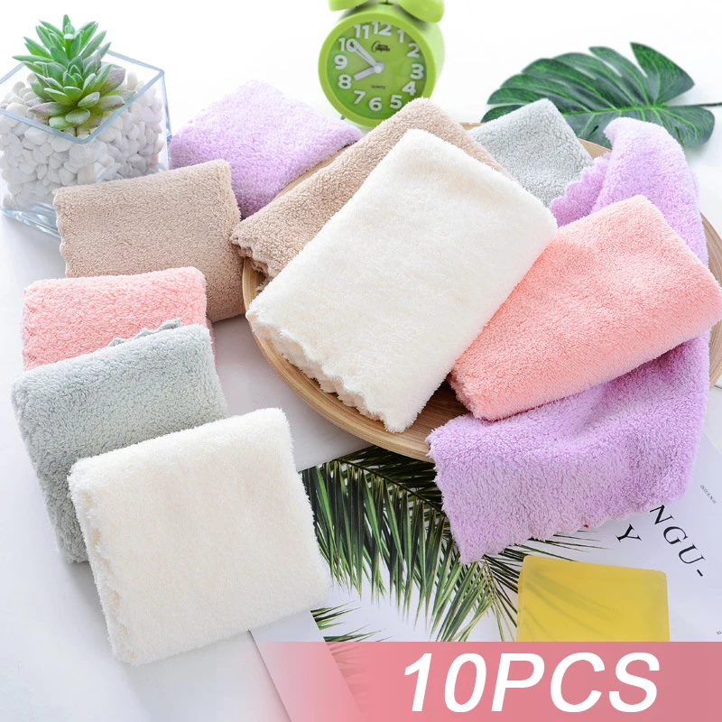 10Pcs-Thickened-Microfiber-High-density-Coral-Fleece-Towel-Quick-Dry ...