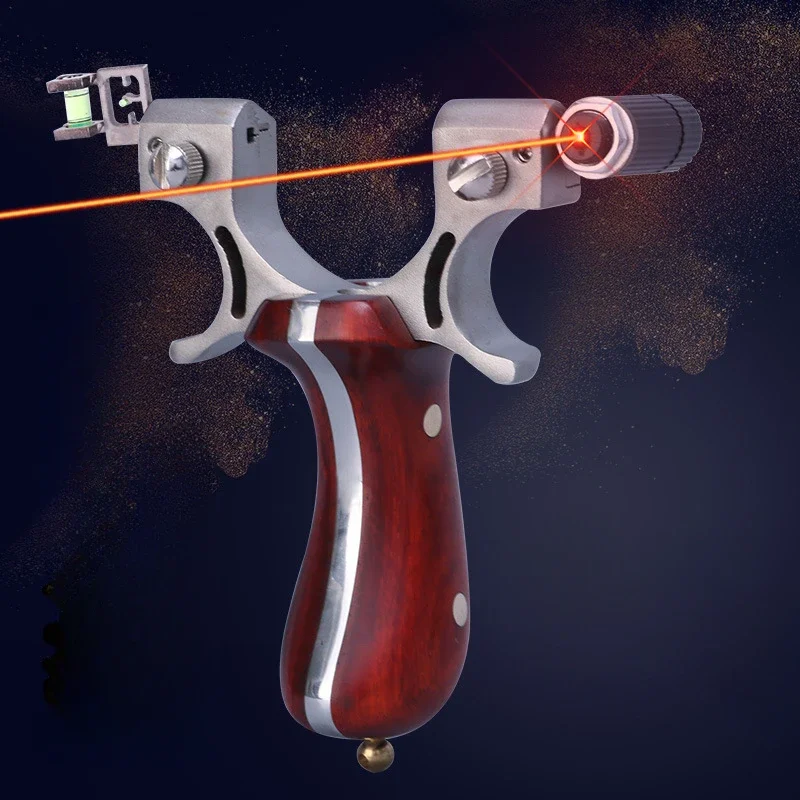 304-Stainless-Steel-Wooden-Handle-Slingshot-Infrared-Laser-Aiming ...