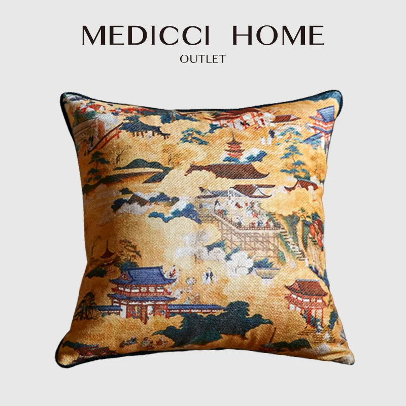 Medicci Home Oriental Art Retro Cushion Covers Chinese Old Magnificent ...