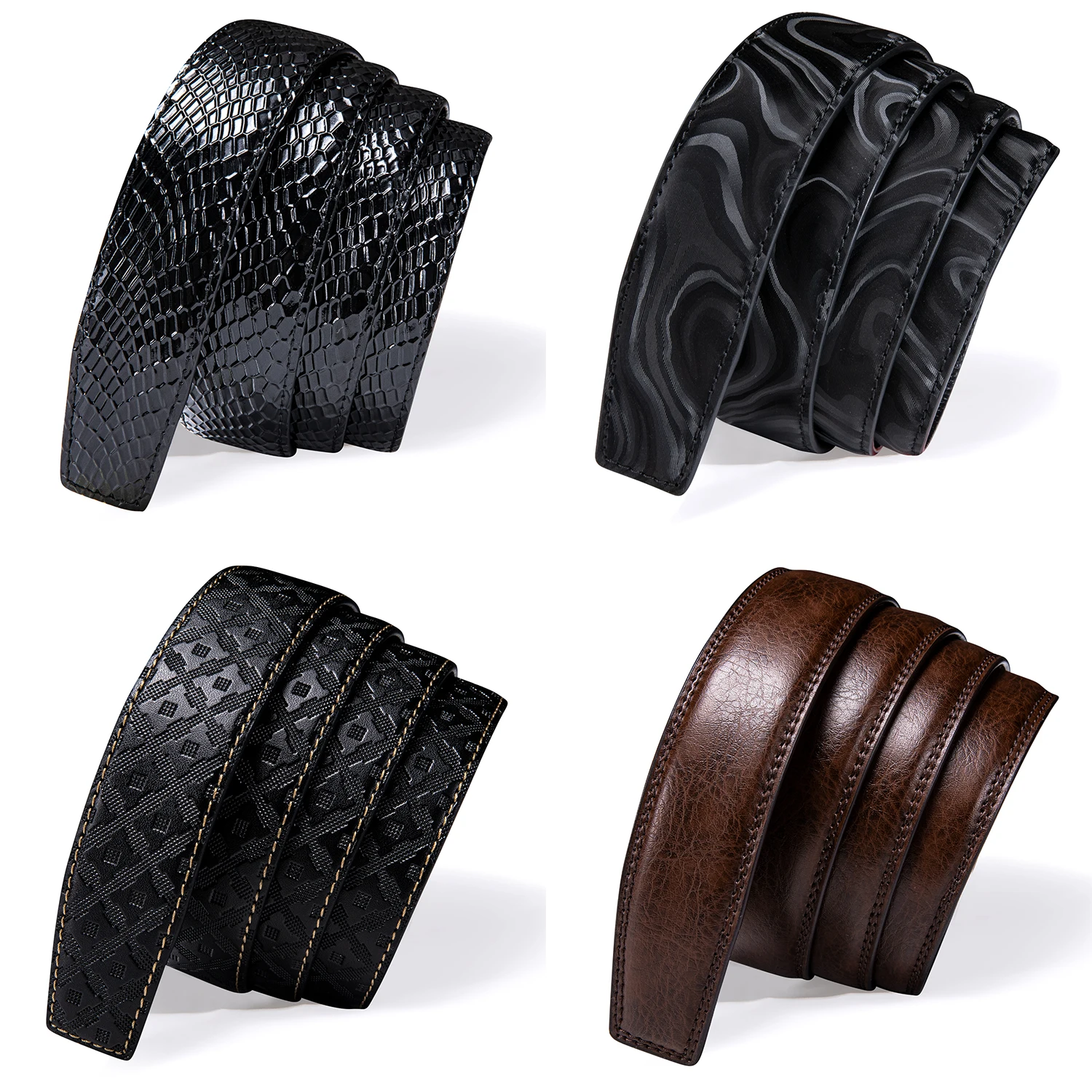 Genuine-Leather-Buckle-Free-Belt-4cm-Wide-Buckle-Free-Belt-Cowhide ...