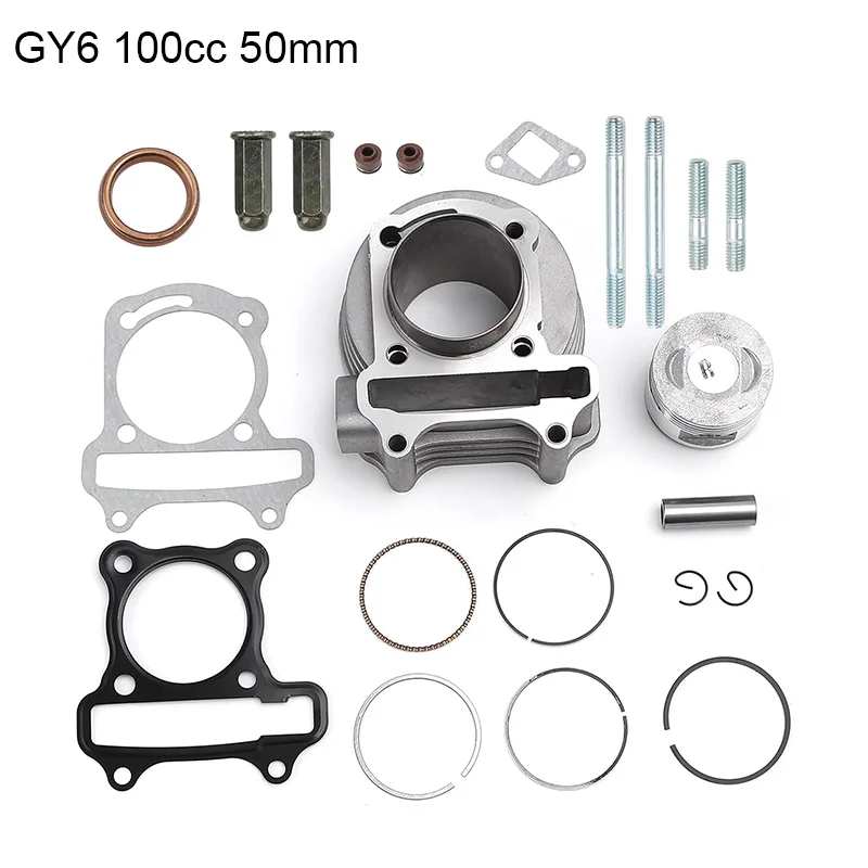 4-takt GY6 100cc 50mm Motor Cilinder Rebuild Kit 139QMA 139QMB Zuiger ...