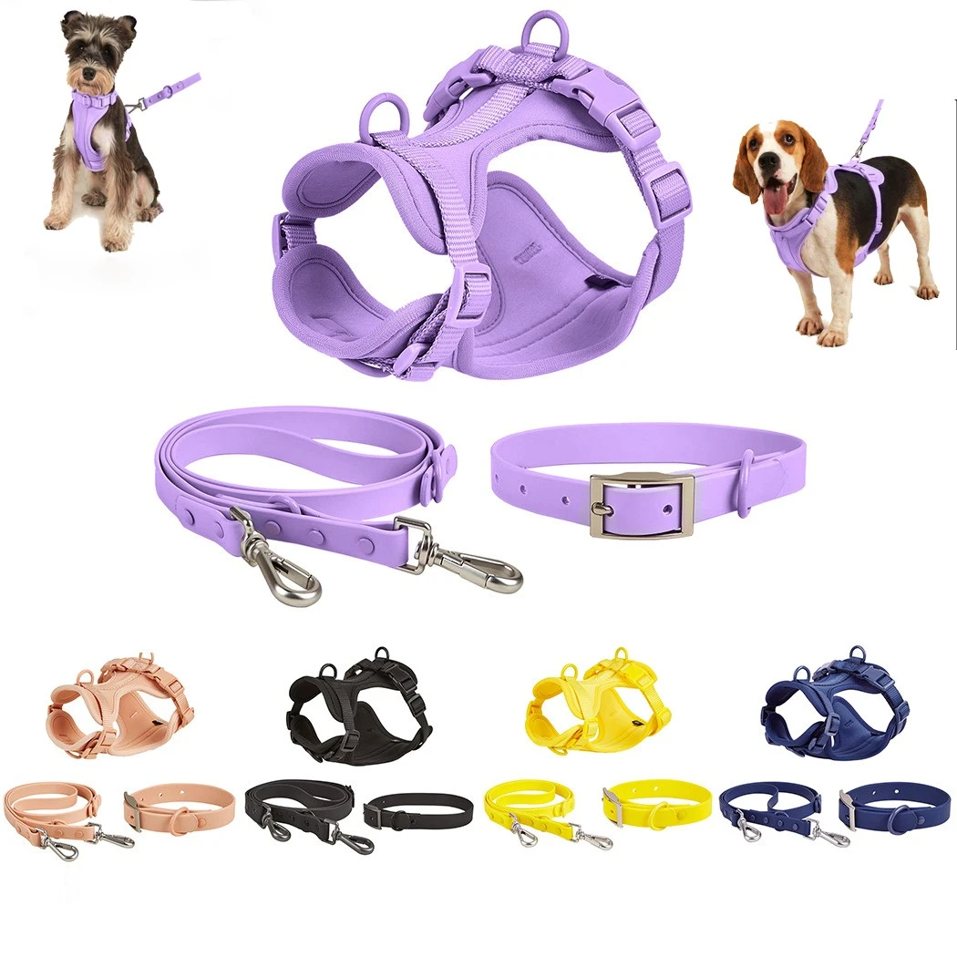 New Four Seasons Pvc Puppy Basic Collar Dog Chest Harness Quick Release ...