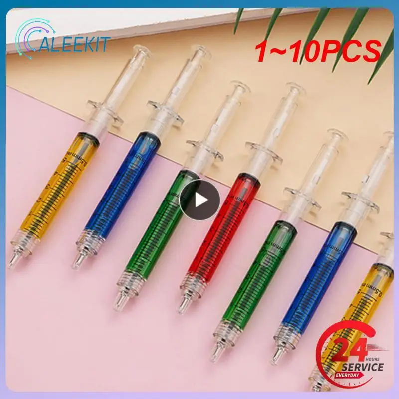 1-10PCS-Injection-Shape-Ballpen-Nurse-Needle-Ball-Point-Pen-Office ...