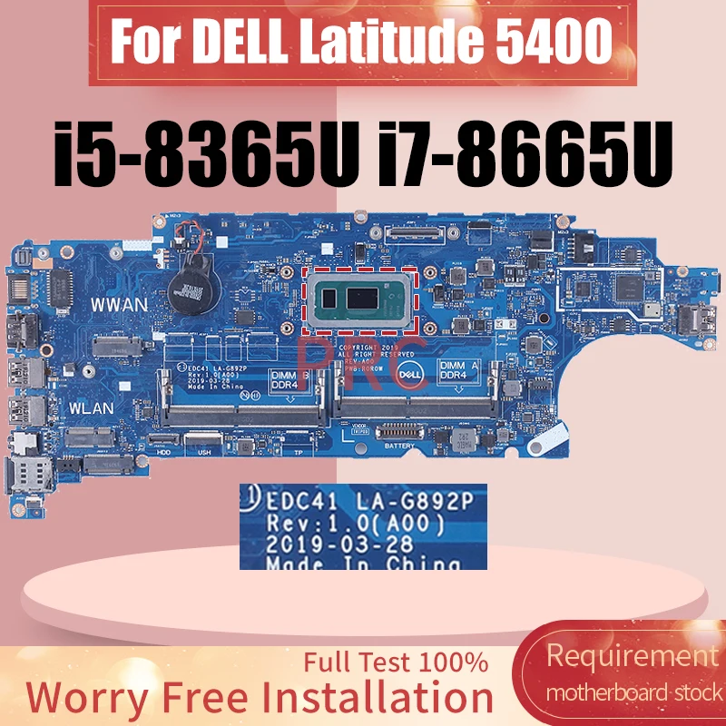 For-DELL-Latitude-5400-Laptop-Motherboard-LA-G892P-i5-8365U-i7-8665U ...