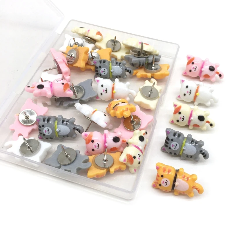 Push Pins Decorative Drawing Pins Cute Cat Animal Thumb Tacks for Home ...