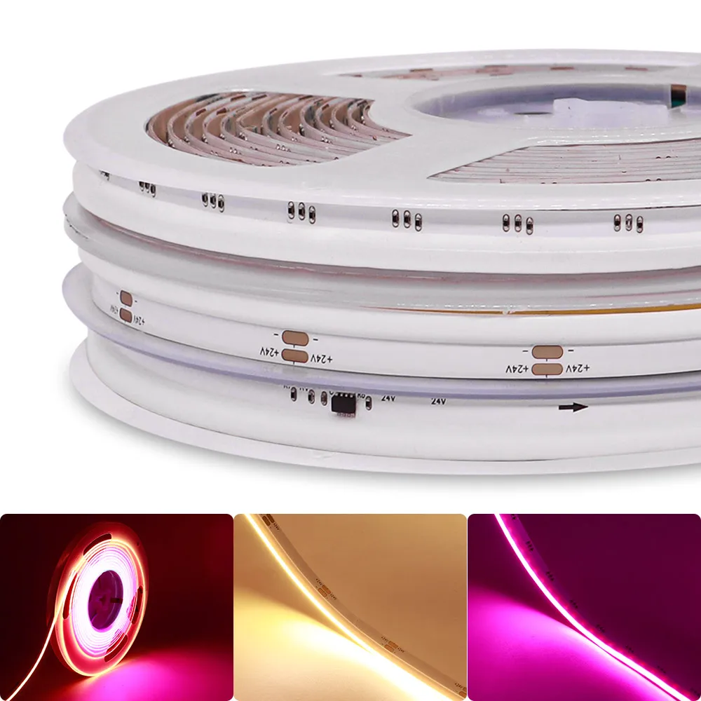 5M-COB-LED-Strip-Side-Light-480-630LEDs-High-Density-Flexible-COB-LED ...