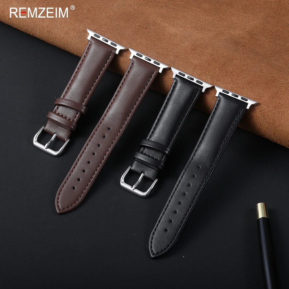 Leather Watch Straps for Apple Watch Band 44mm 49mm 45mm 40mm 41mm 42 ...