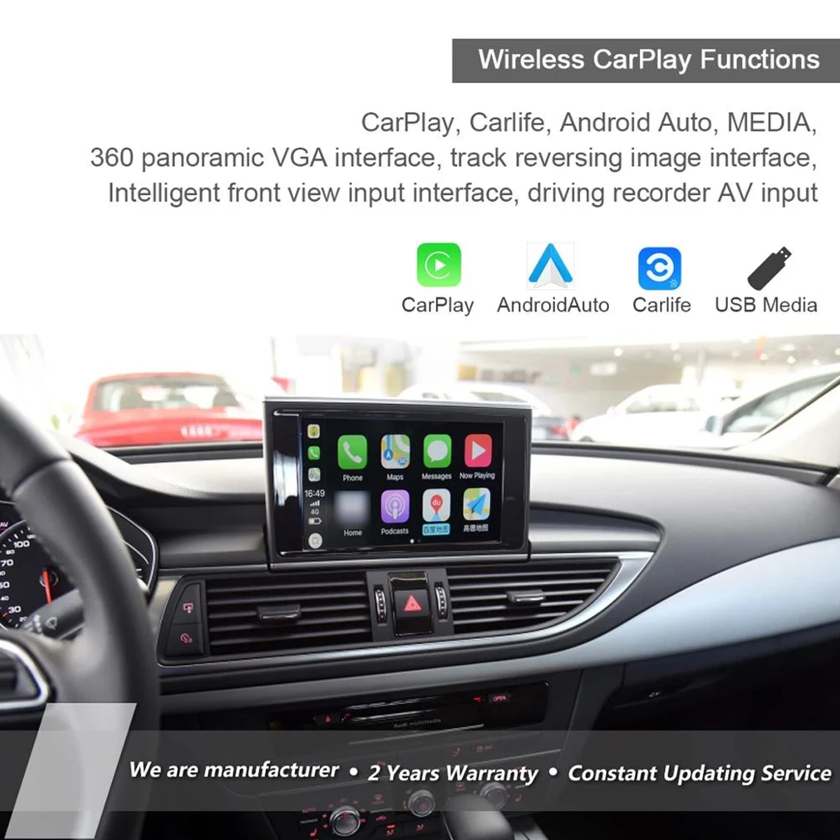 Wireless Carplay Android Auto Smartbox For Audi A6 A7 Rs6 Rs7 Mmi2g ...