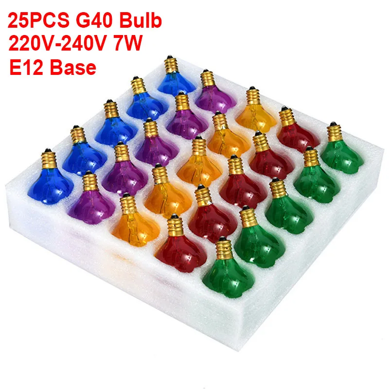 25Pcs-G40-E12-Base-Socket-Bulbs-Outdoor-Garland-Lamp-Colorful-String ...
