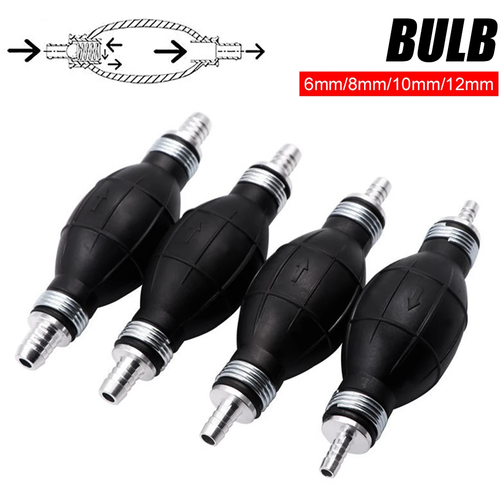 6mm/8mm/10mm/12mm Black Bulb Type Manual Fuel Pump Rubber Hand Primer ...