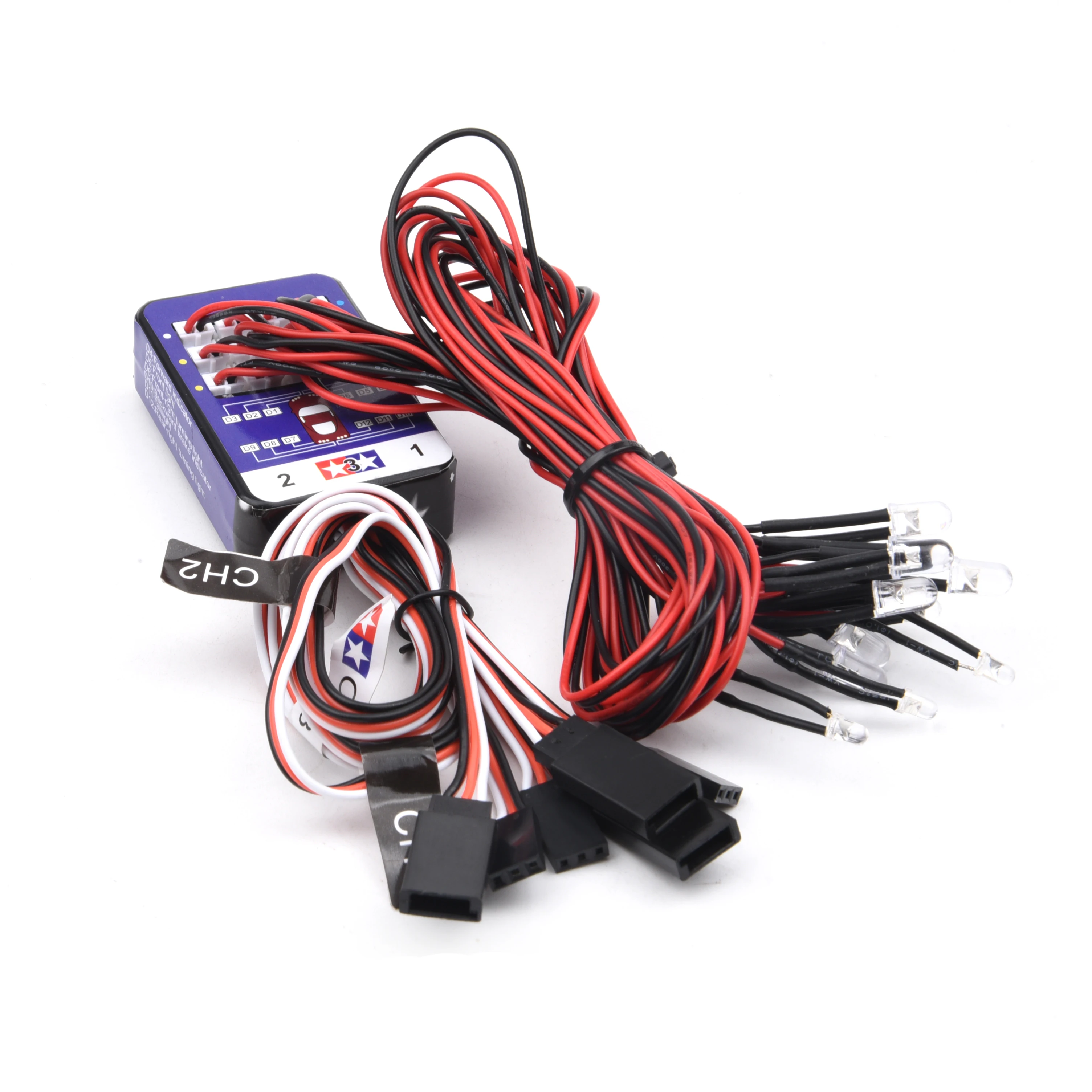 Simulation Flash Light 12 LED Lighting Kit Steering Brake for RC Car 1/ ...