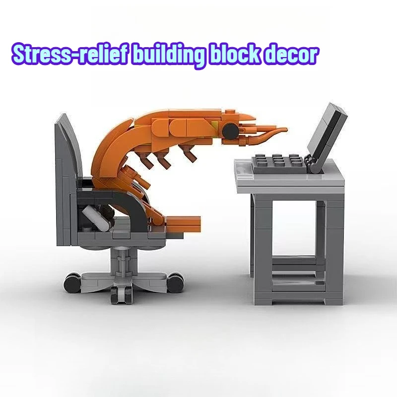 2025 New MOC Shrimp Model Figurines Building block Creative Adult ...