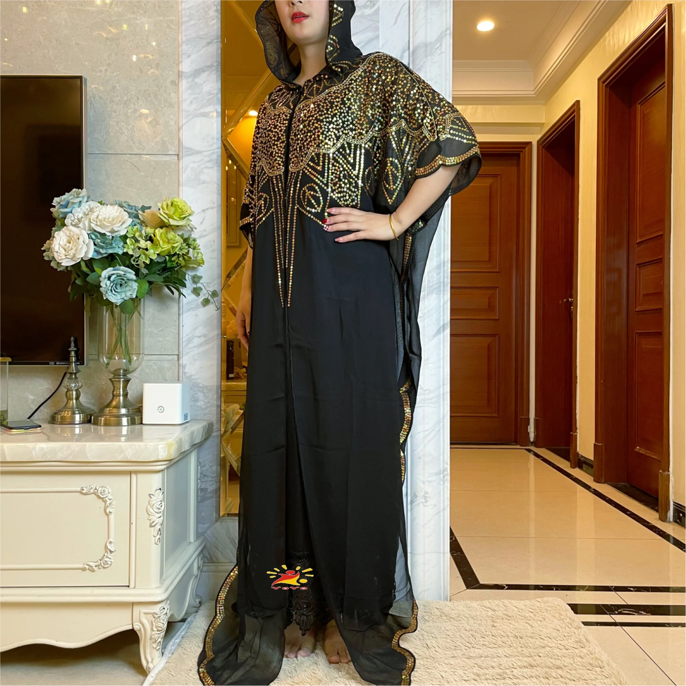 Generic African Women's Abaya Long Robe High Sequins Embroidery Muslim ...