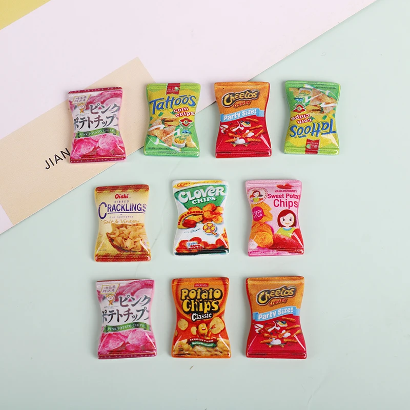 10 Pcs Mini Simulation Potato Chips Mini Candies Miniature Dollhouse ...